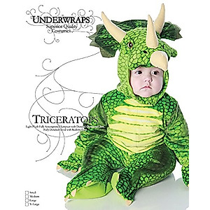 Underwraps Costumes Baby's Triceratops Costume Jumpsuit, Green, X-Large (4-6 Yrs)