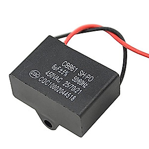 WMYCONGCONG 5 PCS CBB61 Ceiling Fan Capacitor Replacement 2 Wire Metalized Polypropylene Film Capacitors for Wall Fan Motor Run Capacitor 6 uF 450V 50/60 Hz