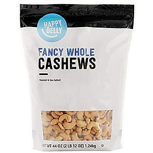 Amazon Brand - Happy Belly Fancy Whole Cashews, Roasted and Sea Salted, 44 ounce (Pack of 1)