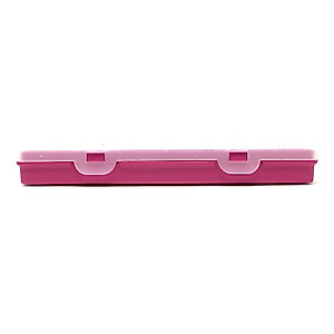 9" Square Fuchsia Plastic Hobbies & Crafts Organizer Storage Case with 8 Dividers for Odds and Ends