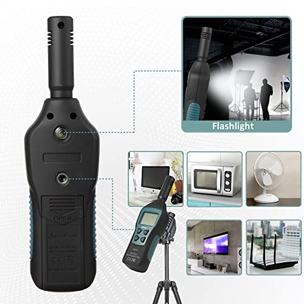 EMF Meter 5HZ-3.5G, Vlifree EMF Detector with Digital LCD Backlit Display for Electromagnetic Field 5HZ-3500MHz, Electronic Radiation, Temperature Detector, EMF Tester for Home, Ghost Hunting