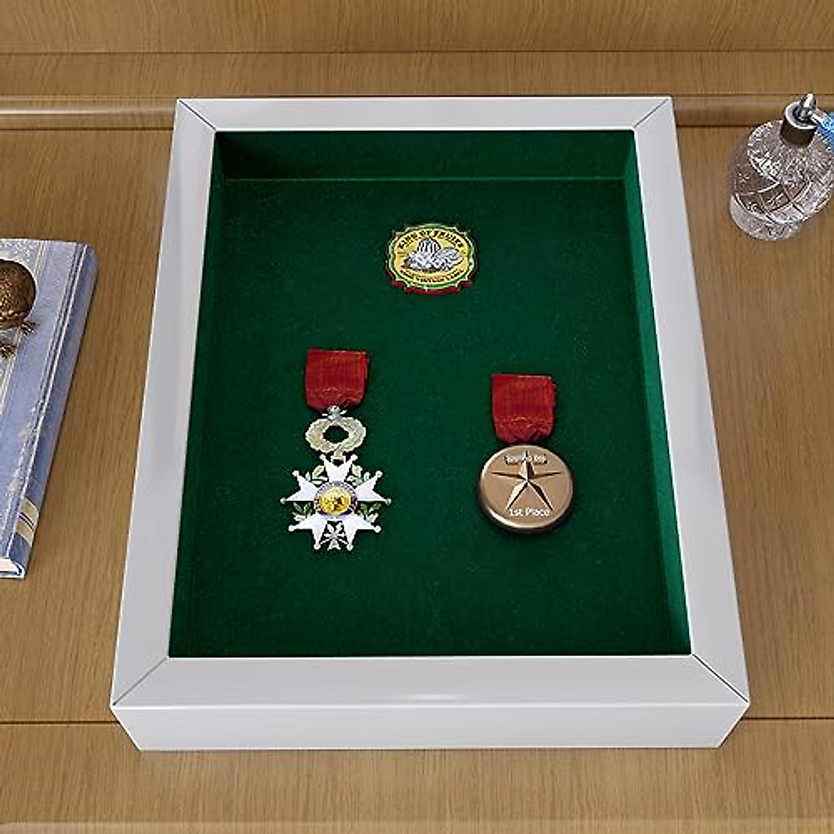 VaryPaper 15.7''x78.7'' Self Adhesive Dark Green Velvet Fabric Felt Roll Velvet Drawer Liners for Dresser Jewelry Velvet Paper Roll Flocking Liner Contact Paper for Cabinets Walls Shelves Arts Crafts