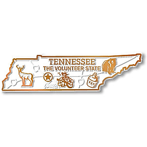 Tennessee Small State Magnet by Classic Magnets, 3.5" x 1", Collectible Souvenirs Made in The USA