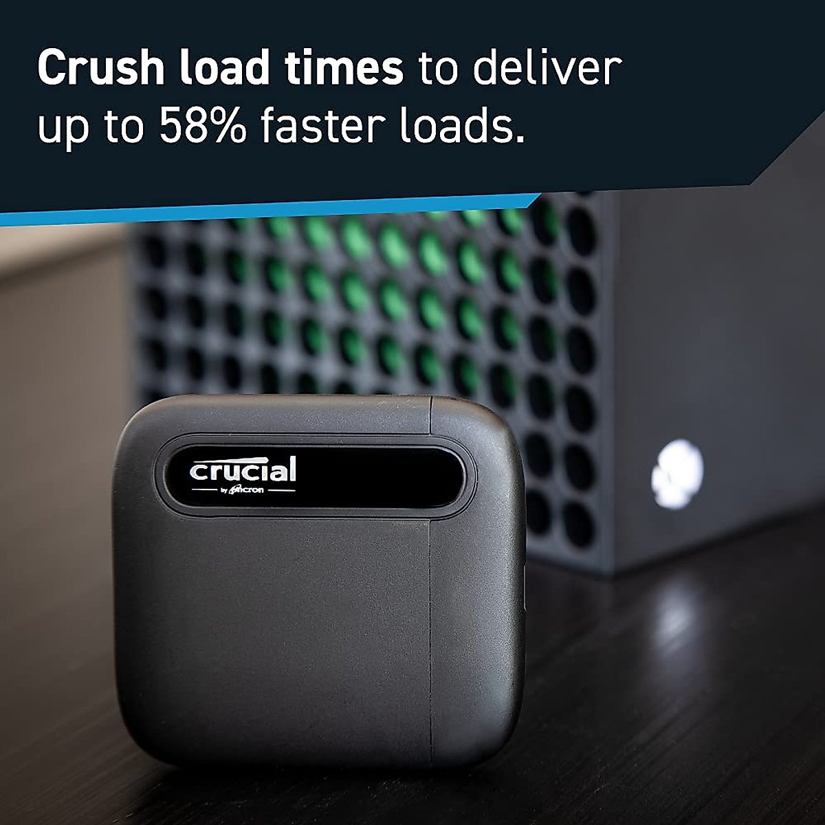 Crucial X6 2TB Portable SSD with USB-A adapter - Up to 800MB/s - PC and Mac - USB 3.2 External Solid State Drive - CT2000X6SSD9