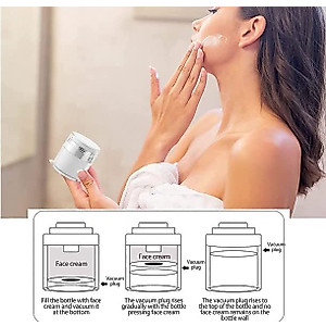 Airless Pump jar - 15/30/50ml Cream jar Vacuum Bottle, Lotion Dispenser with Pump, Travel Containers for Lotions and Creams Proof Leak-Proof DIY Travel (15ml)