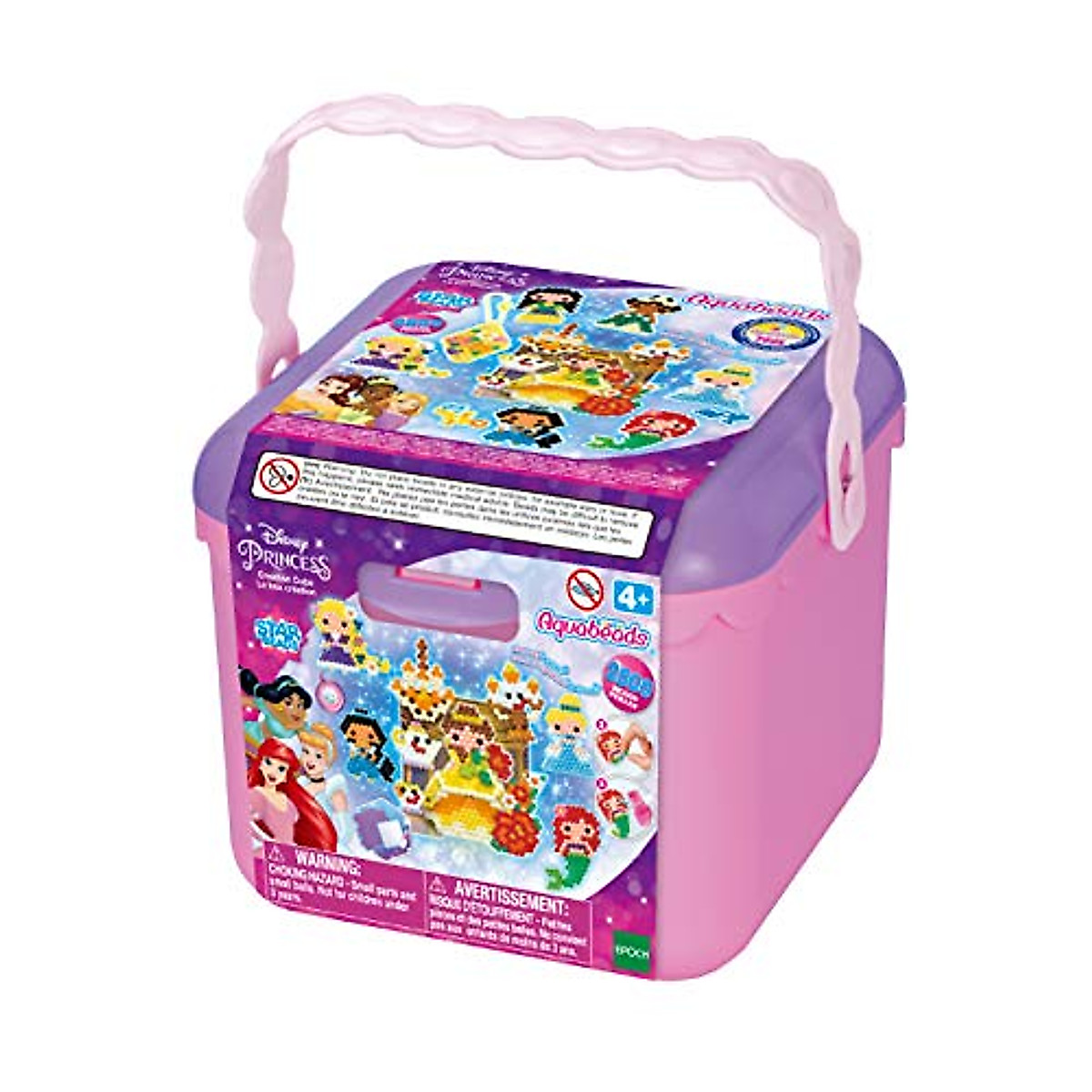 Aquabeads Disney Princess Creation Cube, Complete Arts & Crafts Bead Kit for Children - Over 2,500 Beads & Display Stand The Create Belle, Ariel, Tiana, Rapunzel and More