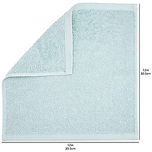 Amazon Basics Fast Drying, Extra Absorbent, Terry Cotton Washcloths - Pack of 24, Ice Blue, 12 x 12-Inch