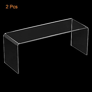 uxcell Shoes Display Stand Rack, 220x80x85mm Acrylic Storage Shelf Holder Clear 2 Pcs