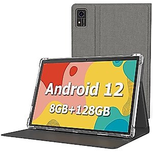 Android Tablet, 10 Inch Android 12 Tablet, 8GB RAM 128GB ROM, 1TB Expand, Android Tablet with 5G WiFi, 4G/LTE, 8000 mAh Battery, Dual Camera, Bluetooth 5.0, FHD IPS Touch Screen, GPS, GMS Certified