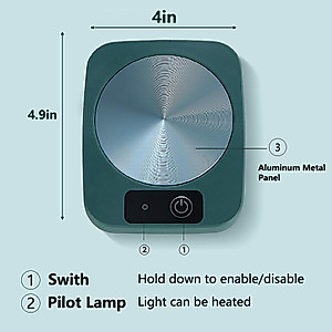 Coffee Mug Warmer for Coffee and Tea, Portable Cup Warmer for Travel, Office Desks, and Home Coffee Warmer for Cocoa, Milk, Tea, Water, Candle, Aluminum Metal Panel (Pink)