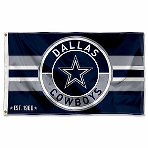 WinCraft Dallas Cowboys Patch Button Circle Logo Flag Large 3x5 Banner