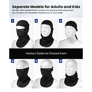 ILM Motorcycle Balaclava Face Mask for Ski Snowboard Cycling Working Men Women Cold Weather Snow Mask