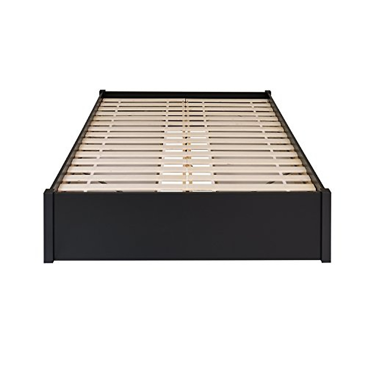 Prepac Select Queen 4-Post Raised Platform 4-Drawer Storage Bed, Modern Queen Storage Bed with Drawers 83" D x 63" W x 16" H, Black, BBSQ-1302-4K
