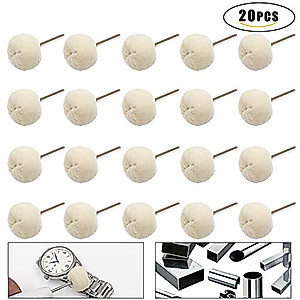 NIUPIKA Cotton Polishing Wheel Buff Buffing Wheels Soft Fine Rotary Tool Accessories 3mm Mandrel 20 Pieces