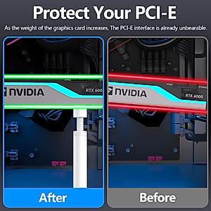 Oddtone Graphics Card GPU Support Bracket, Adjustable Height GPU Sag Bracket with Magnet & Non-Slip Sheet, GPU Brace for Prevent Universal Graphics Card Sag, L