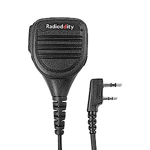 Radioddity RD-203 Waterproof Remote Speaker Mic, K Plug, for GM-30 GD-77S GD 77 GA-510 GA-2S BaoFeng UV-5R UV-9G UV-5G BF-F8HP UV-82HP TYT Two-Way Radio Walkie Talkie GT-3TP GT-5TP