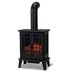 Real Flame Foster Stove Electric Fireplace - Freestanding with Adjustable Thermostat, Auto Shut-Off