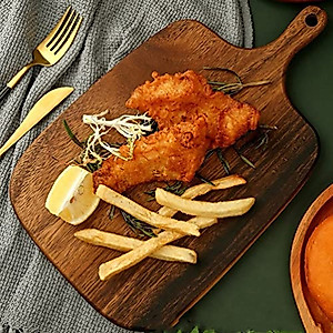 Wood Cutting Board with Handle Wooden Chopping Board Pizza Paddle Meat Bread Serving Board Charcuterie Board Chopping Blocks Dessert Tray for Fruit Vegetables Cheese