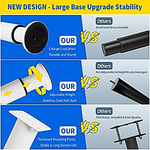 Olldag 4 PCS Adjustable Furniture Legs 10-17 inch for Bed Frame, Metal Adjustable Height Support Legs for Bed/Sofa/Cabinet/Couch/Dresser/Table -Heavy Bed Replacement Legs (White)