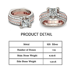 Jeulia Diamond Wedding Ring Set for Women: Sterling Silver Interchangeable Halo Bridal Set Engagement Anniversary Promise Ring Valentine's Jewelry Gift with Box
