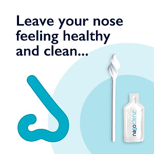 NasoClenz Nasal Cleansing Kit – Gentle, Washable Wand & Antiseptic Gel, Nose Cleaner reduces germs & Nasal Moisturizer for Fast Dry Nose & Allergy Relief (Unscented 4 Count, up to 50 uses)