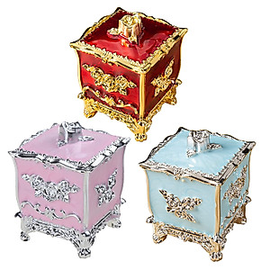 Dasdffvf Cotton Canister Dispenser Box Cotton Swab Storage Box With Lid Makeup Table Cosmetics Containers, silver