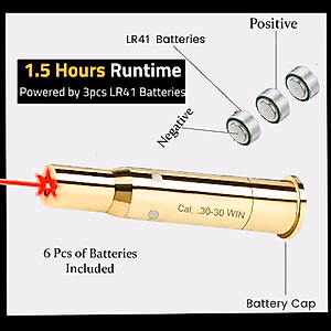 GOTICAL Red Dot 30-30 Win Laser Bore Sighter Boresight Hunting Tool 3030 Cartridge Bore Sight Red Laser