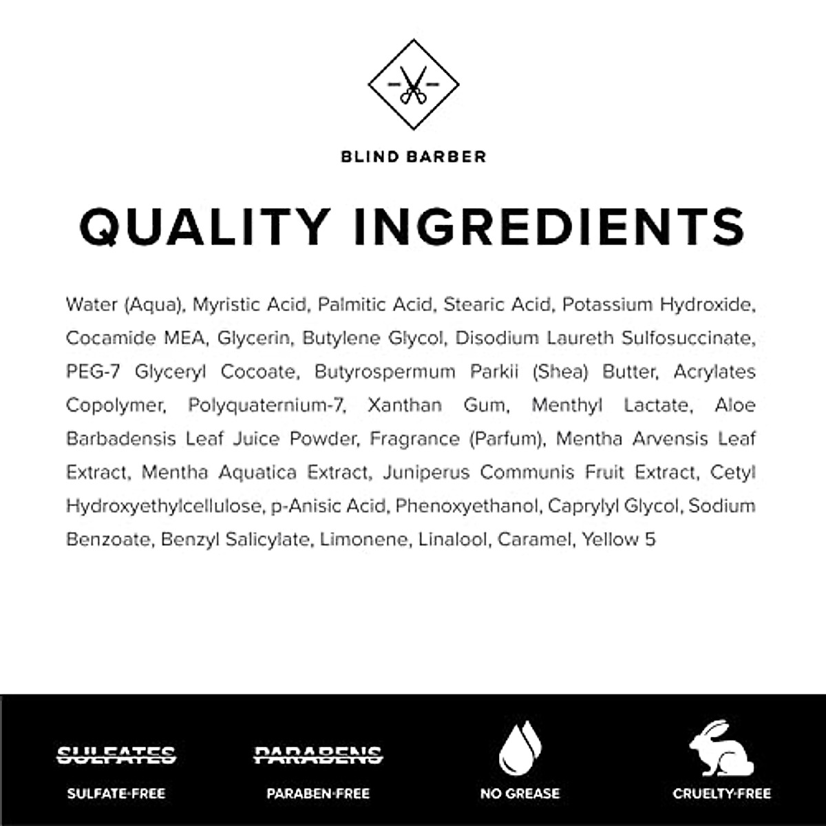 Blind Barber Watermint Gin Shave Cream - Creamy Beard Lather for Men - Protect & Moisturize Sensitive Skin - Good on All Skin Types (3.2oz / 100ml)