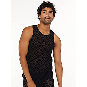Savage X Fenty, Men's, Savage X Mesh & Jersey Tank, Caviar, S