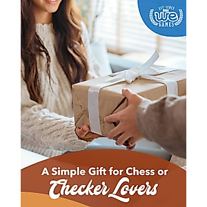 WE Games Checkers Pieces Only, Wooden Checker Board Game Pieces, 24 Dark Brown and Natural Stackable Pieces, Drawstring Storage Bag, 1.062 Diameter