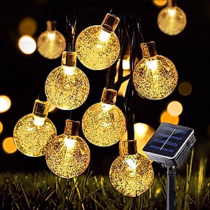 WHEEJE String Lights Solar Garden Lights Outdoor Waterproof 50LED Fairy Lights 8 Mode 7M Solar String Light for Garden Patio Yard Home Christmas for Wedding/Party/Curtain/Garden