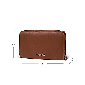 Nautica Bulk Cargo Womens RFID Wallet Clutch Zip Around Organizer (Earth)