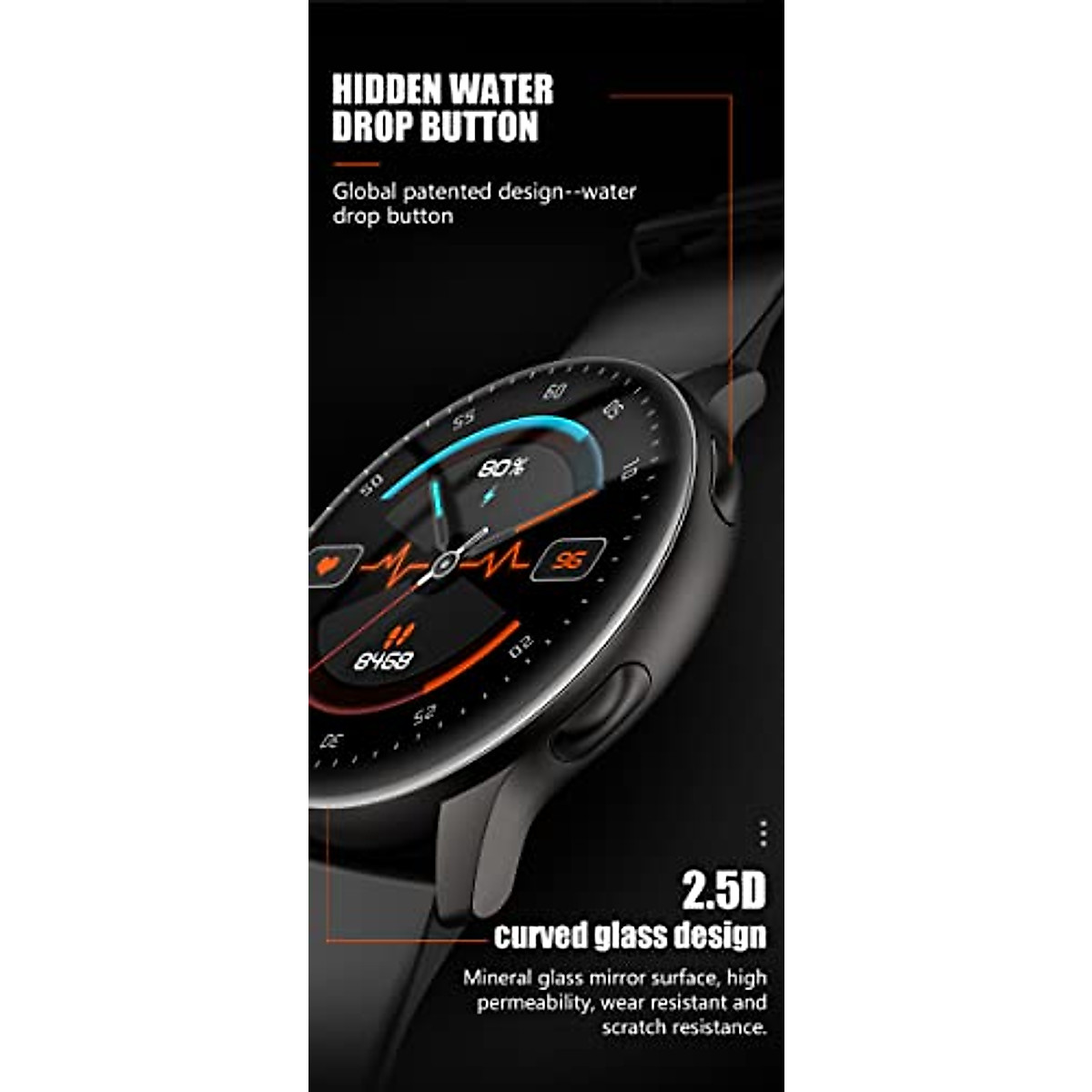 Holiday AMOLED Smartwatch, 1.3" HD Screen Activity Tracker for Fitness and Health with 14 Sports Modes, 3 ATM Waterproof, Monitor SpO2, Heart Rate, Sleep, Stress for Men and Women for Android iOS