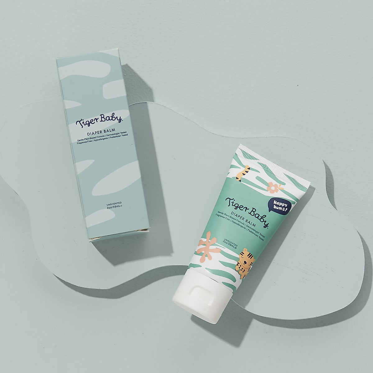 Tiger Baby Diaper Cream Balm, Plant-Based Natural & Organic Diaper Rash Cream, Soothes Irritation & Yeast, Hypoallergenic, Pediatrician Tested, Fragrance Free & Dermatologist Tested, 2 Oz