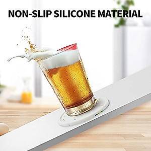 YOFRI Drink Coasters with Holder, Cute Non-Slip Silicone Coasters, Tabletop Protection Cup Coasters for Desktop, Office, Bar, Patio, Heat Insulated, Fits All Types of Drinking Glasses, Set of 6, White