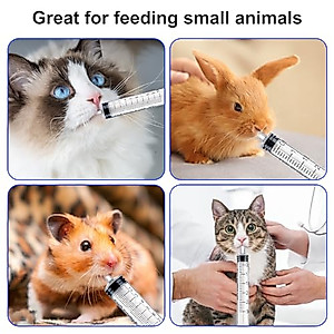 Amabro 5pcs Plastic Syringes - 1ml, 3ml, 5ml, 10ml, 20ml, No Needle Measuring Syringe Reusable Syringes for Scientific Lab Dispensing Liquid Measuring Watering Pet Feeding Oil or Glue Applicator