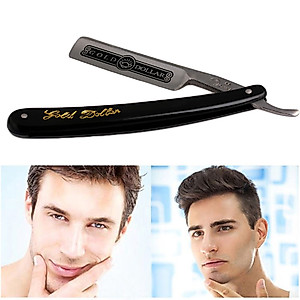 Tangc Pro Gold Dollar Shave Knife 66 Straight Edge Barber Razor Folding Hair Shaving