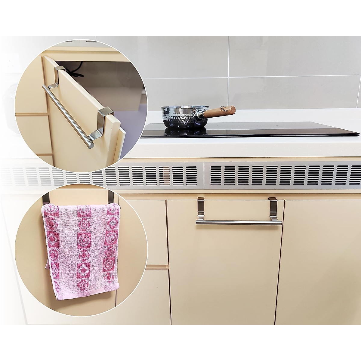 DS. DISTINCTIVE STYLE Kitchen Towel Holder Over Cabinet Door Towel Bar 2 Pieces Stainless Steel Kitchen Towel Hanger