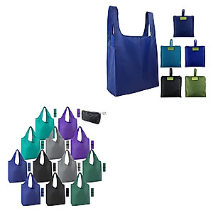 BeeGreen Reusable Bags for Shopping Machine Washable Xlarge Grocery bags Ripstop Polyester Shopping Bags, Washable, Durable and Lightweight 17 Pack