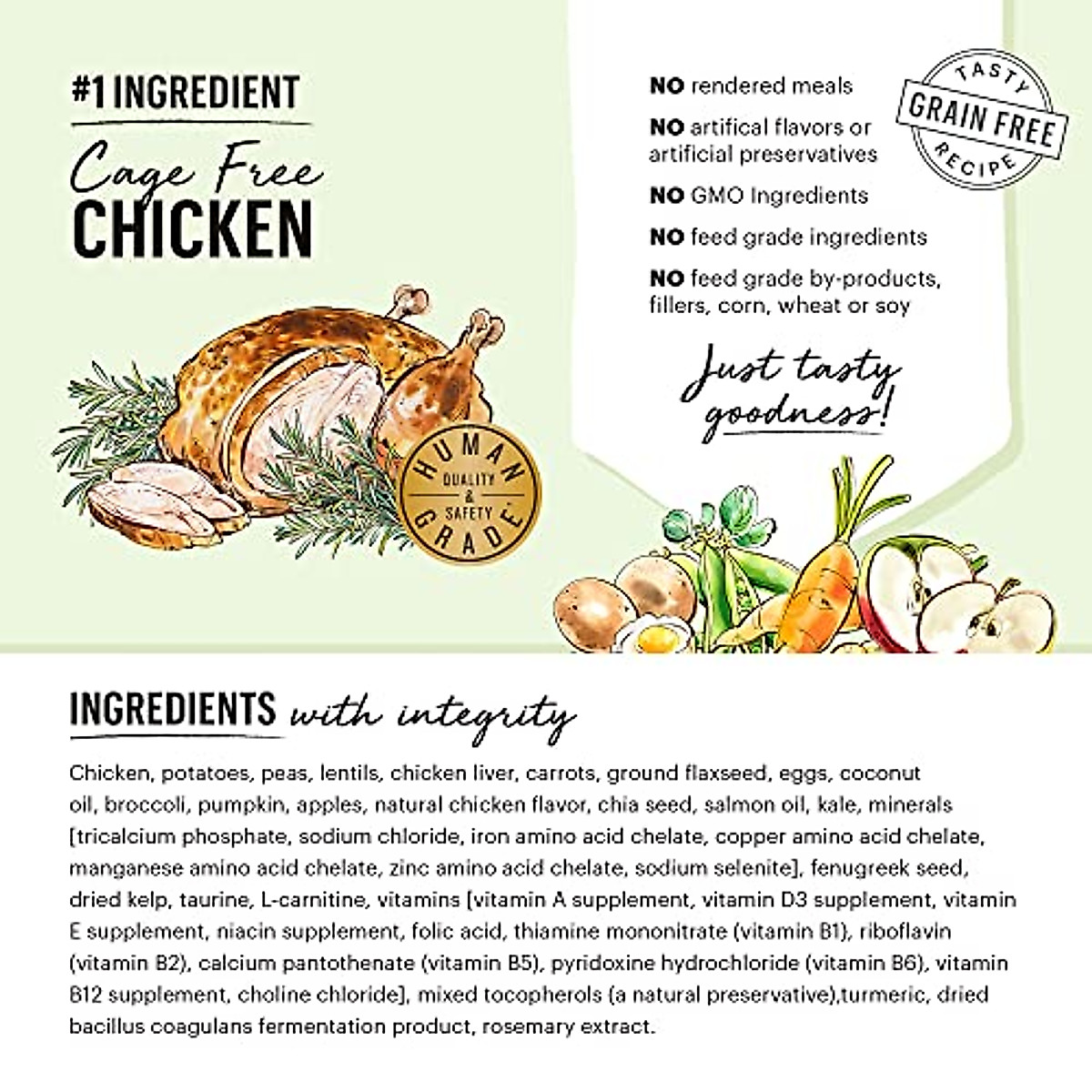 The Honest Kitchen Whole Food Clusters Small Breed Grain Free Chicken Dry Dog Food, 1 lb Trial Pouch