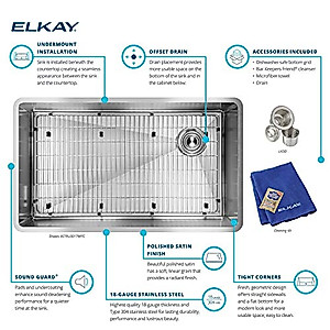 Elkay ECTRU30179RTC Crosstown Sink, 32", 0
