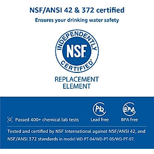 Waterdrop WD-PF-01A Plus NSF Certified Replacement Filters for WD-WFD-22L, WD-WFD-24, WD-WFD-40L Dispenser Filtration System, Reduces PFAS, PFOA/PFOS, Last Up to 2 Months or 200 Gallons (3 Packs)