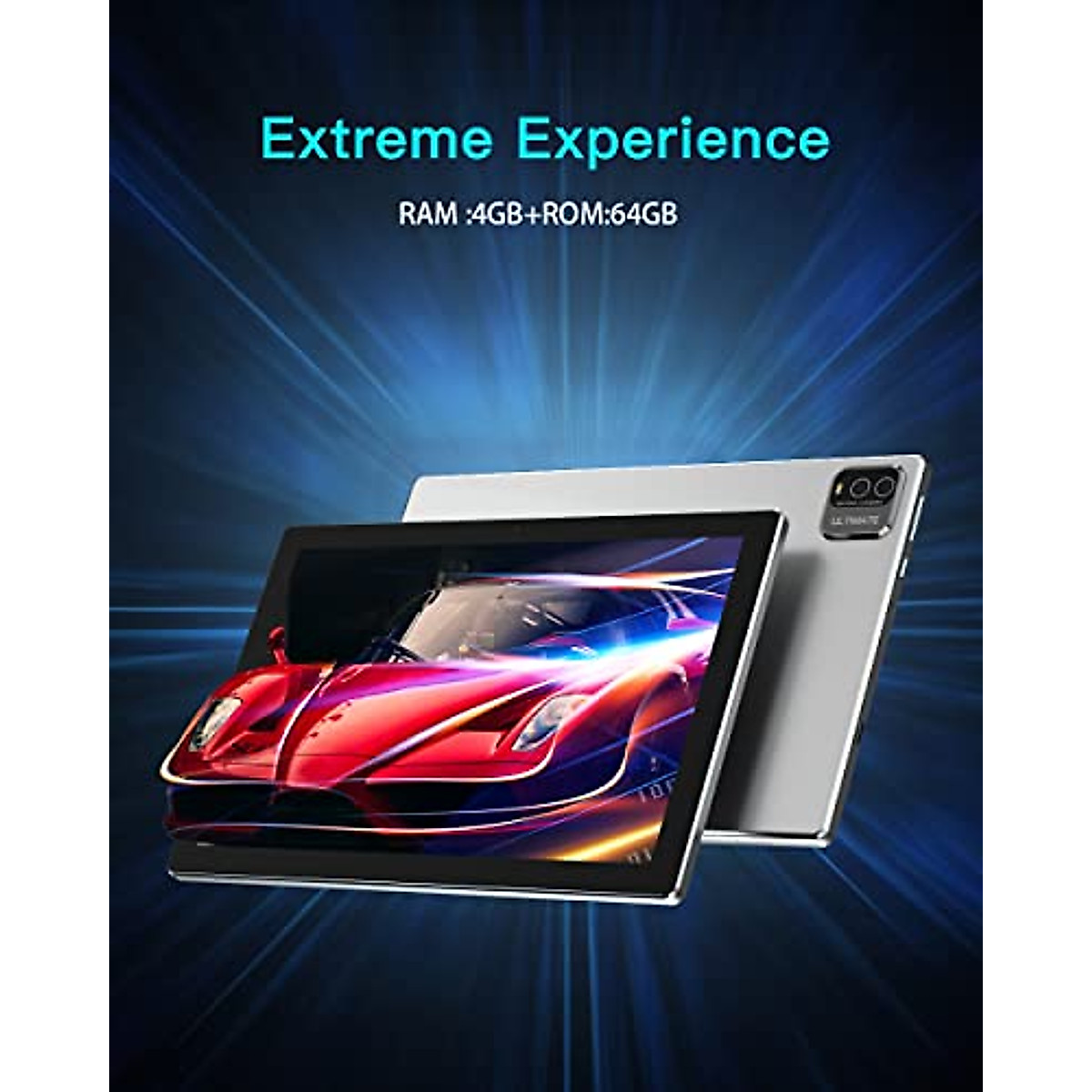 ZZB Tablet 10 Inch Android 11 Tablets, 64GB ROM 512GB Expand，6000mah Battery, Quad-Core Processor 4GB RAM Tableta, 8MP Camera WiFi BT GPS FM 10.1'' IPS HD Touch Screen, 10 in Tabletas.