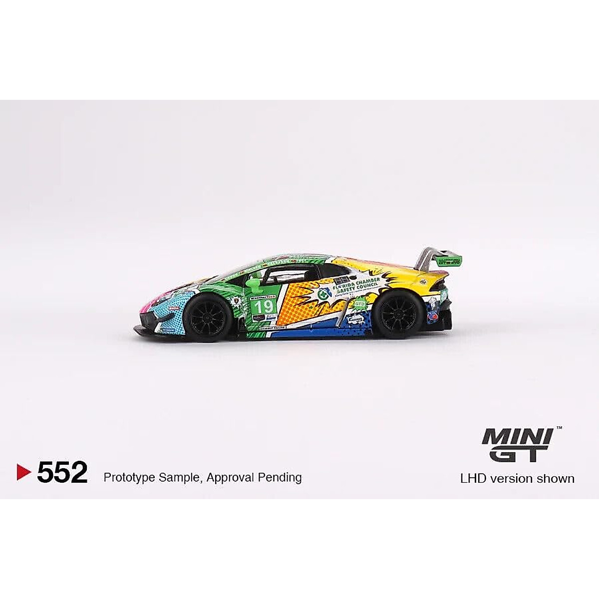 True Scale Miniatures Model Car Compatible with Lamborghini Huracán GT3 EVO #19 Gear Racing 2020 IMSA Daytona 24 Hrs 1/64 Diecast Model Car MGT00552