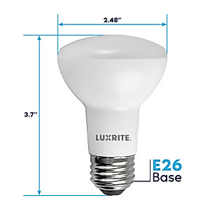LUXRITE BR20 LED Bulb, 45W Equivalent, 3000K Soft White, Dimmable, 460 Lumens, R20 LED Flood Light Bulb 6.5W, Energy Star, Damp Rated, E26 Base, Perfect for Recessed and Track Lighting (4 Pack)