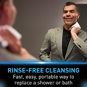 Medline Ignite Mens Body Wet Wipes, Extra Thick 8" x 8" Shower Wipes, Energizing Scent, 10 count