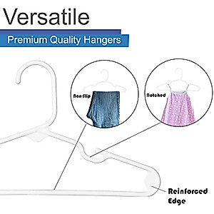 Heshberg Kids and Babies Plastic Hangers - Space-Saving, Durable, and Cute Closet Organization Solution, 60 Pack (White)