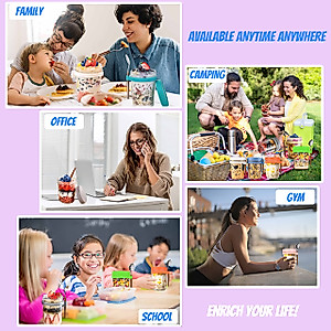 KISCVXE Overnight Oats Containers with Lids and Spoon,Overnight Oats Jars,10 Oz Cereal Dispenser,with Measurement Marks,Cereal, Milk, Vegetable Fruit Salad Storage Container 2PCS