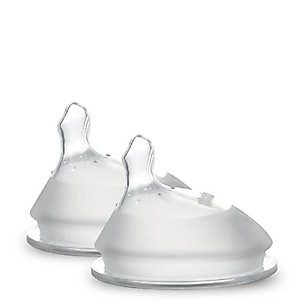 haakaa Gen.3 Silicone Orthodontic Bottle Nipple - Teat Attachment Compatible with Baby Bottles (Glass/Silicone)-Medium Flow - 2 pcs.