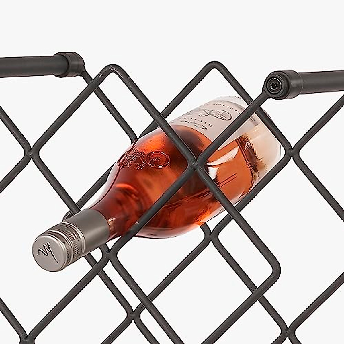 neatfreak Countertop Wine Rack with Shelf Freestanding Tabletop Wine Bottle Holder for Up to 10 Bottles - Matte Black Metal Frame with Maple Wood Tray for Wine Glass - 17.24 x 7.63 x 11.49 in
